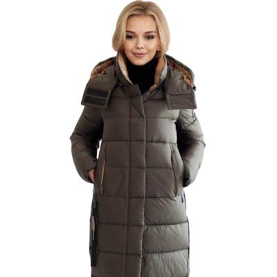 China FODARLLOY Ladies warm hooded cotton-padded clothes slim long down winter jackets women coats for sale