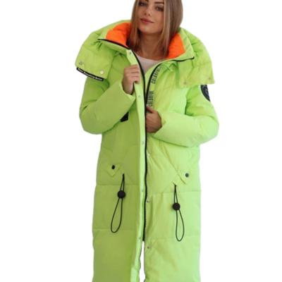 China FODARLLOY Ladies warm hooded cotton-padded clothes slim long down winter jackets women coats for sale