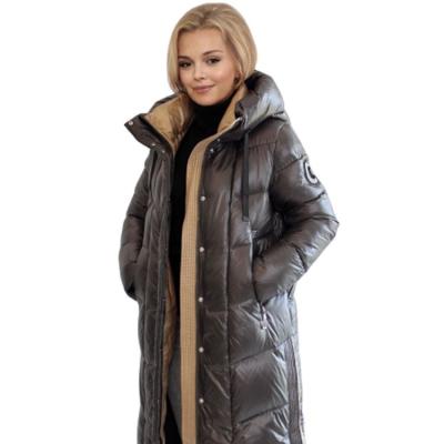 China FODARLLOY Solid Color Down Jacket Hooded Long Winter Coats Jackets For Women 2022 for sale