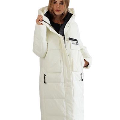 China FODARLLOY European size long hooded winter warm velvet coat women's cotton-padded jacket for sale