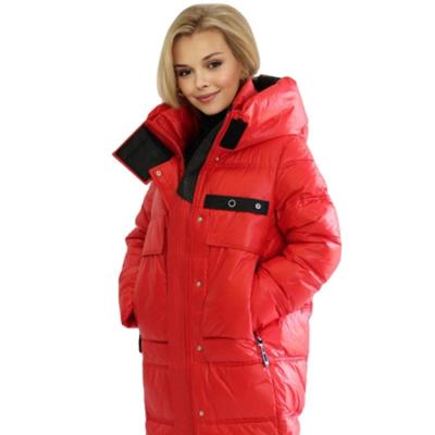 China FODARLLOY Winter New Lady's Coat Pure Color Simple Lady's Winter Jacket Long Warm Women Down Cotton-padded Outwear for sale