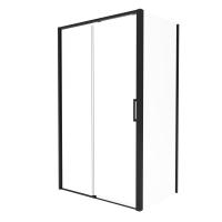 China Matte Black ,Bathroom Shower Room, Square Shape,Sliding Door With Side Panel for sale