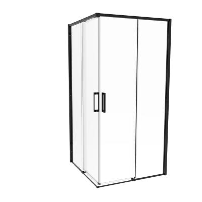 China Stainless Steel,Bathroom Shower Room, Matte Black Color,Double Sliding Door for sale