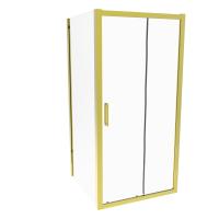 China Stainless Steel,Titanium Brushed Color,  Sliding Door With Side Panel for sale