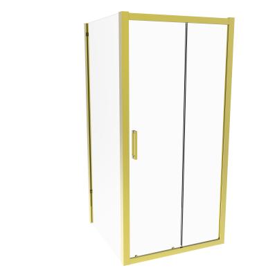 China Stainless Steel,Titanium Brushed Color,  Sliding Door With Side Panel for sale