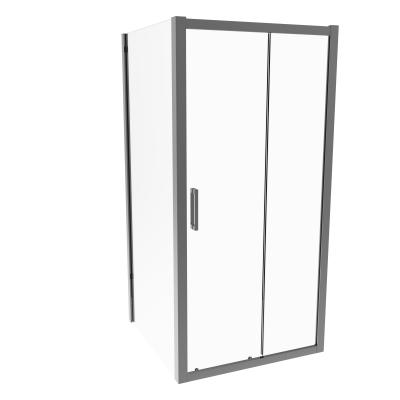 China Stainless Steel, Gun Gray Brushed , Sliding Door With Side Panel for sale