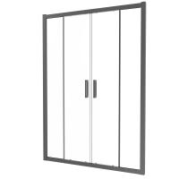 China Stainless Steel Gun Gray Brushed Color Double Sliding Door for sale
