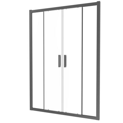 China Stainless Steel Gun Gray Brushed Color Double Sliding Door for sale