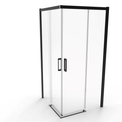 China Aluminum,, Matte Black Color, Double Sliding Door ,Bathroom Shower Room for sale