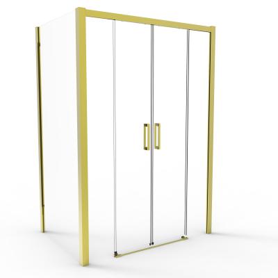 China Aluminum ,Bathroom Shower Room , Double Sliding Door With Side Panel for sale