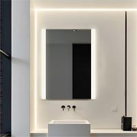 China Smart LED Bathroom Mirror with Anti-Fog Function Time & Temperature Display Stepless Dimming Waterproof Dual-Touch Control for sale