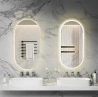 China Dual-Touch Control Smart LED Bathroom Mirror With Anti-Fog Function Stepless Dimming for sale