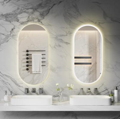 China Dual-Touch Control Smart LED Bathroom Mirror With Anti-Fog Function Stepless Dimming for sale