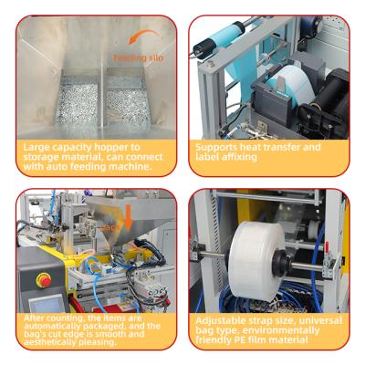 China DGAX Automatic Electric Application with PLC System Industrial Counting Packing Machine Sealing Labeling Machine for Small Metal Plastic Rubber Balls for sale
