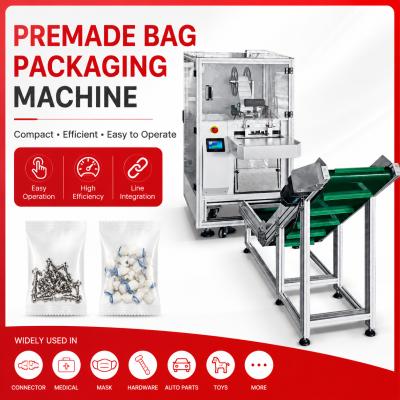China Automatic Premade Bag Packaging Machine Compact Pouch Packing Machine for Hardware Auto Parts Connector Medical Toys for sale