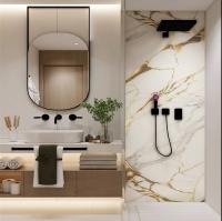 China 3d Cultured Modern Marble Shower Sheet Look Veneer Pvc Wall Panel  Panels for Walls Boards Uv Marbl Textured Wall Panel for sale