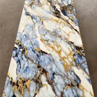 China Pvc Wpc Well Uv Wall Panel Marble Sheet Gold and White Large Effect PVC PANEL WALL Panels Pvc for sale