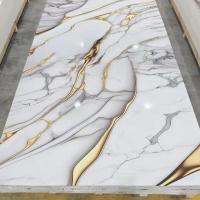 China Pvc Wpc Well Uv Wall Panel Marble Sheet Gold and White Large Effect PVC PANEL WALL Panels Pvc for sale