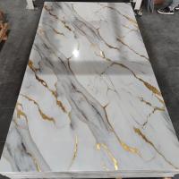 China Marble Golden Pvc Wall Panel Gold Pvc Wall Panels Interior 3mm for sale