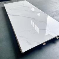 China 10mm Pvc Shower Marble High Gloss Wall Pvc Panels Panel Bathroom Sticker with Light Led Marble 2800mm Decor Panel Pvc for sale
