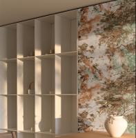 China Marble Pvc Wall Panels With Gold 2800mm White Bathroom Cladding SPC for sale