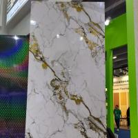 China Pvc Wpc Well Uv Wall Panel Marble Sheet Gold and White Large Effect PVC PANEL WALL Panels Pvc for sale