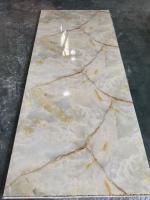 China 48inch Luxury Decorative PVC Wall Panel Black Gold Marble Interior Wall Cladding for sale