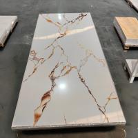 China Entertainment Luxury White Marble Pvc Wall Panels Gold Pvc Wall Decor Design for sale