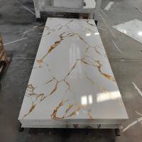 China Entertainment Luxury White Marble Pvc Wall Panels Gold Pvc Wall Decor Design for sale