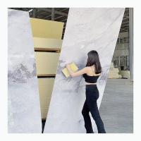 China Glossy Marble Bamboo Charcoal Board Veneer Marble Fiber Wall Panel Bamboo Charcoal  Board Carbon Crystal Plate Wall Panel for sale