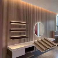 China Stripes Plaid Pvc Fluted Wall Panel Wpc Plastic Cladding Sheets 2.9m for sale