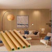 China 160 X 24mm Fluted Wall Panel 2900mm Fireproof Wpc Marble Cladding Indoor Fluted for sale