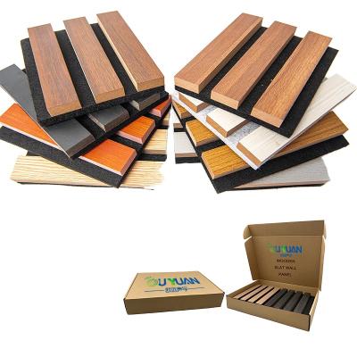 China 19.5 X 12.5cm Acoustic Wall Panels 3D Hotel Acoustic Slat Wood Sound Solutions for sale