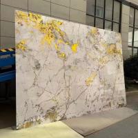 China WYC Modern 3D Marble PVC Wallpaper Glossy Gold Self-Adhesive Easy Peel Waterproof Bathroom Bedroom Wall Decor Classic Style for sale