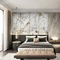 China PET Glossy Marble Bamboo Charcoal Board Veneer Marble Fiber Wall Panel Bamboo Charcoal  Board Bamboo Charcoal Solid Board for sale