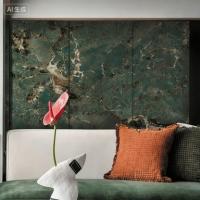 China PET Glossy Marble Bamboo Charcoal Board Veneer Marble Fiber Wall Panel Bamboo Charcoal  Board Bamboo Charcoal Solid Board for sale