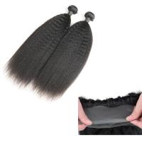 China Long 360 Lace Frontal Closure Kinky Straight , 360 Lace Frontal Virgin Hair for sale