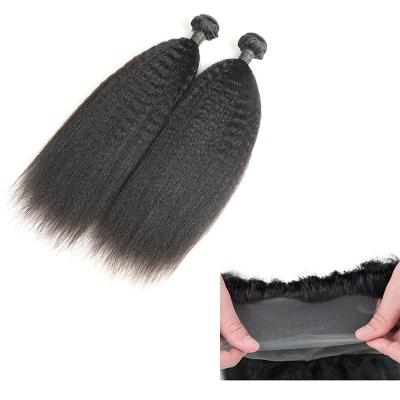 China Long 360 Lace Frontal Closure Kinky Straight , 360 Lace Frontal Virgin Hair for sale