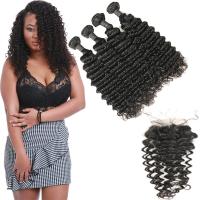 China Unprocessed Authentic Brazilian Hair Extensions 4 Bundles With 4 * 4 Lace  Closure for sale