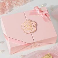 China Custom Luxury Gift Box for Jewelry & Perfume - Rose Pink with Gold Emblem, Velvet Lining, Eco-friendly Cardboard for sale