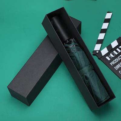 China Custom 34cm Rectangular Corrugated Umbrella Gift Box - Black Packaging with Logo Printing Options for sale