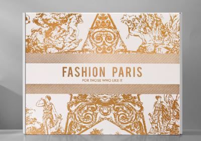 China Custom White Corrugated Gift Boxes with Gold Foil Stamping - Custom Sizes Available for Luxury Garment Shipping for sale