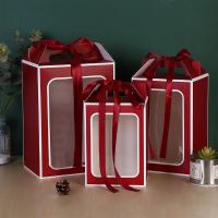 China Custom Printed Corrugated Gift Boxes with Window & Handle - White Cardboard/Kraft Paper Packaging for Valentine's Day & Weddings for sale