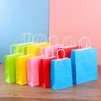 China Custom Kraft Paper Tote Bags 21cm & 33cm for Coffee Tea Takeaway Packaging with Logo Printing for sale