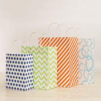 China Custom CMYK Printed Kraft Paper Shopping Bags with Foil Stamping & UV Coating Options - 5000+ sqm Factory Capacity for sale