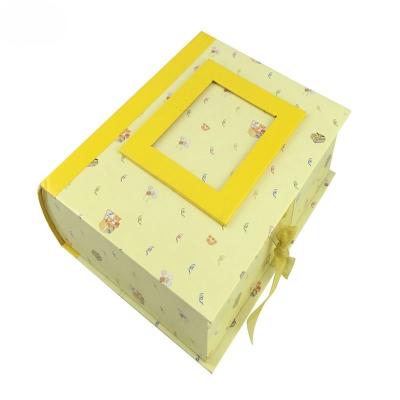 China Custom Cardboard 3 Drawer Keepsake Box with Magnetic Closure for Baby Shower Gifts for sale