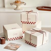China Thickened White Cardboard Packaging Box 15x15x10cm with Transparent Window for Bakery & Desserts for sale