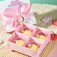 China Custom Qingtuan Folding Paper Gift Box with Handle - Cherry Blossom Design, Glossy Lamination, Eco-friendly Cardboard Material for sale