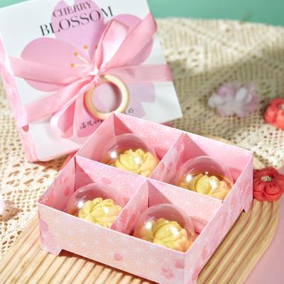 China Custom Qingtuan Folding Paper Gift Box with Handle - Cherry Blossom Design, Glossy Lamination, Eco-friendly Cardboard Material for sale