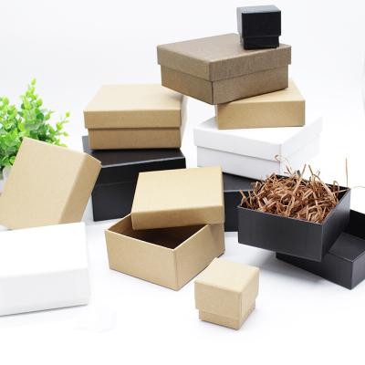 China Custom Cardboard Gift Boxes 5x5cm 8x8cm with Lids - Kraft Paper Jewelry Storage Packaging Boxes for sale